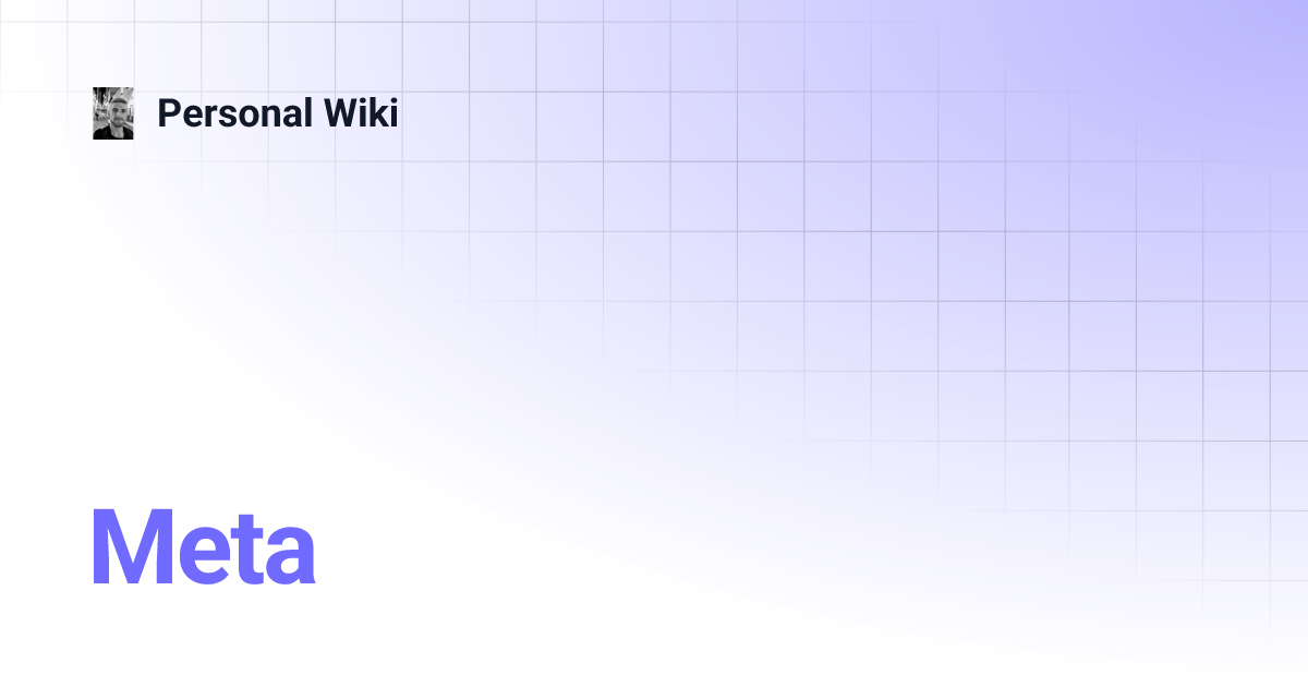 Meta | Personal Wiki